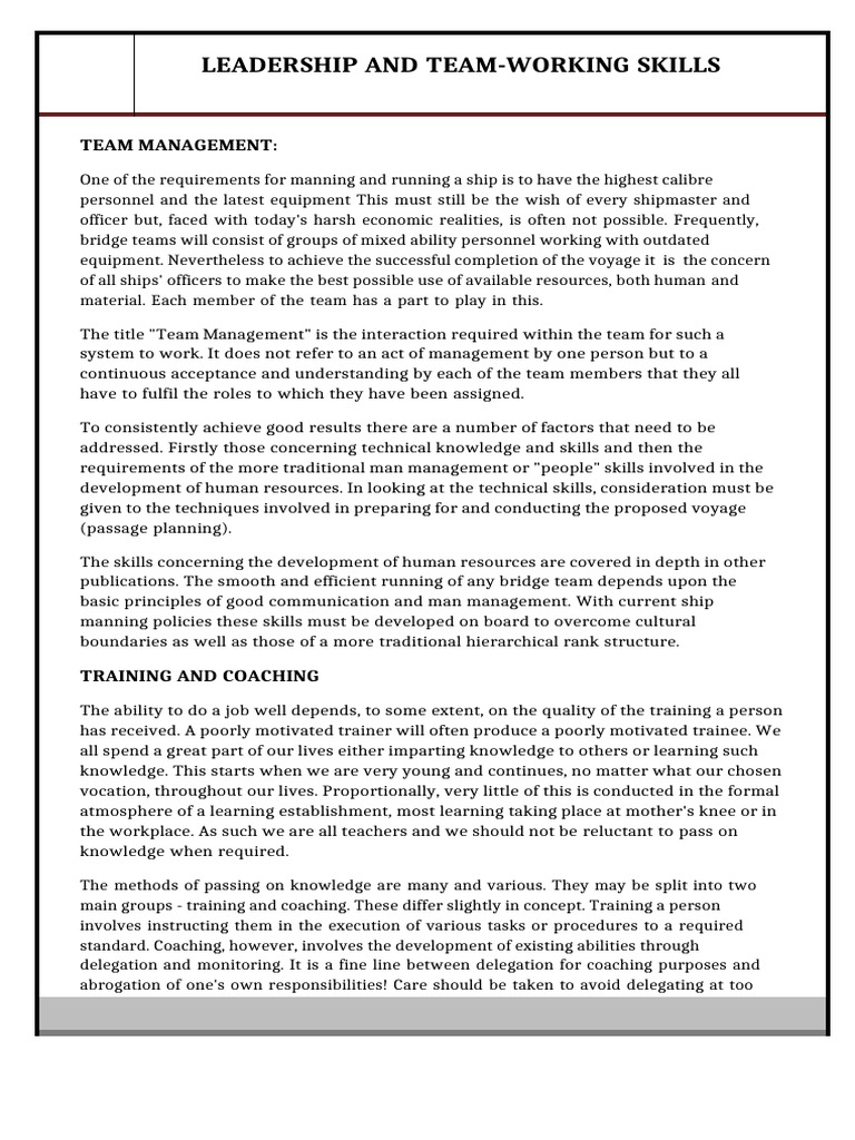 TEAM MANAGEMENT | PDF