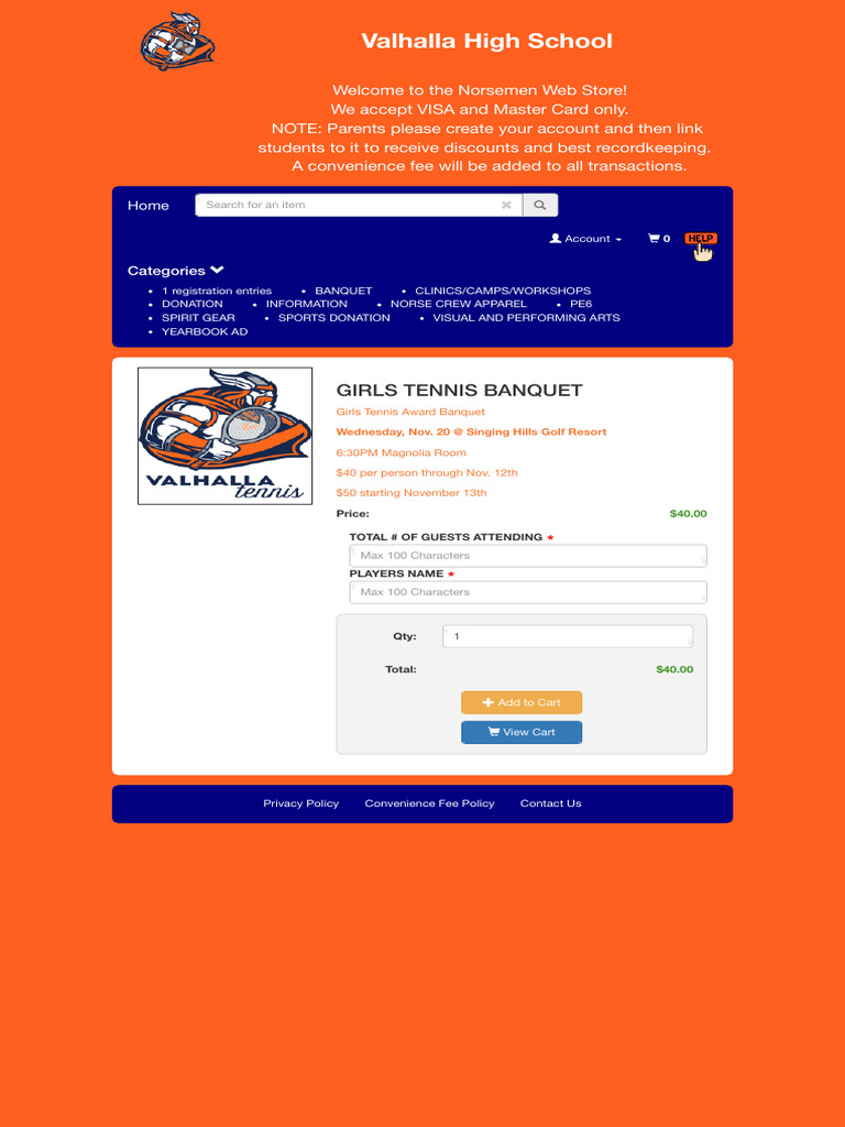Valhalla High School Webstore | PDF