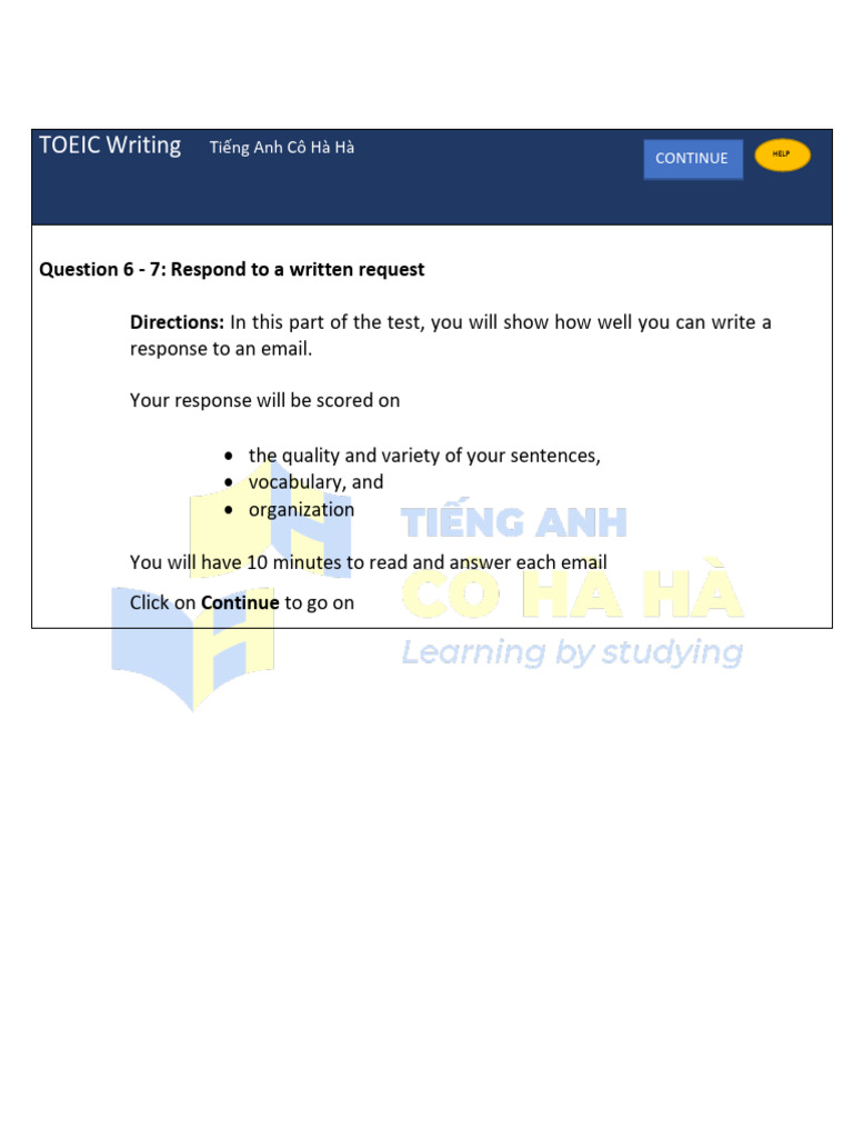 (Tiếng Anh Cô Hà Hà) - TOEIC Writing - 20 Mẫu Emails Các Lĩnh Vực | PDF | Career & Growth ...
