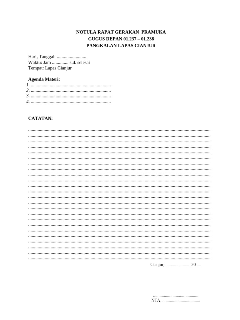Catatan Notula Rapat | PDF
