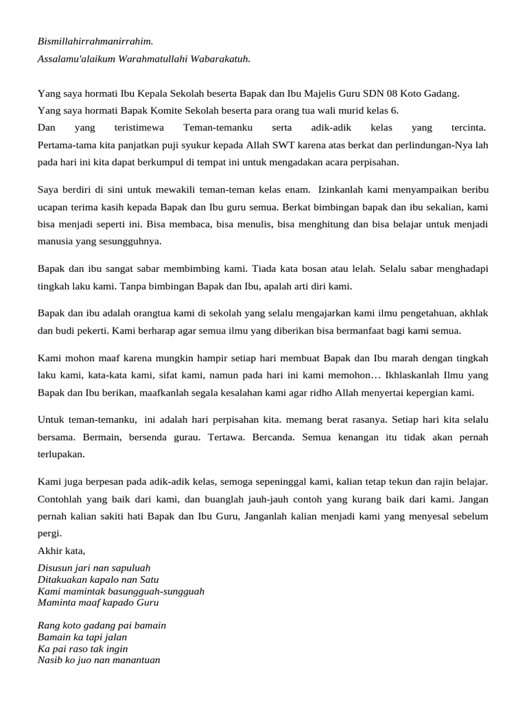 Contoh Pidato Kelas 6 | PDF | Seni & Disiplin Bahasa | Kesehatan Holistik