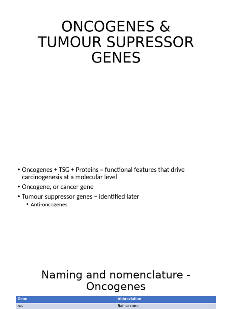 Oncogenes & Tumour Supressor Genes | PDF | Tumor Suppressor Gene | Oncogene