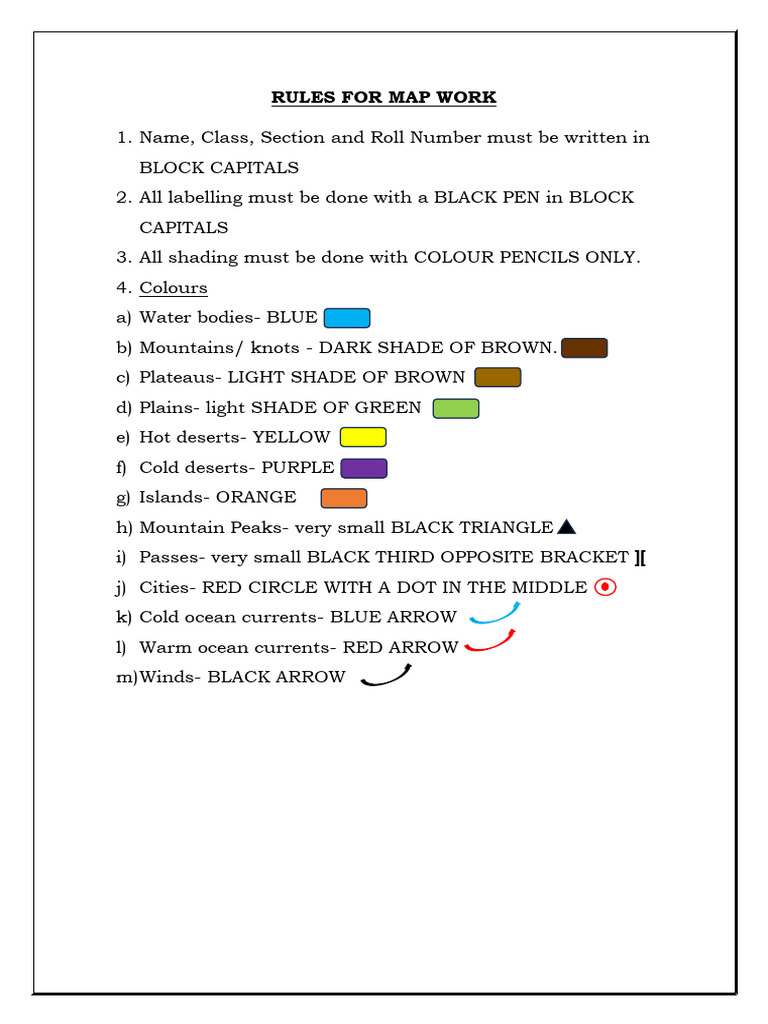 Map Work Guidelines for Students | PDF | Science & Mathematics