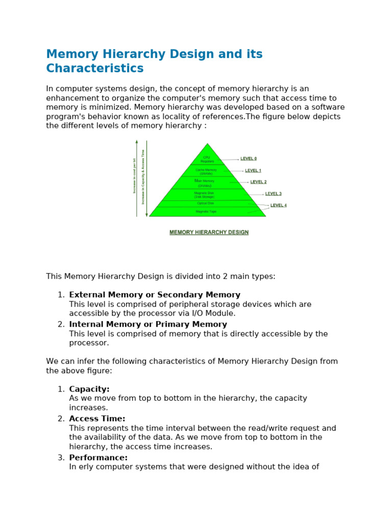 Memory Hierarchy Design and Its Characteristics | PDF | Computer Data ...