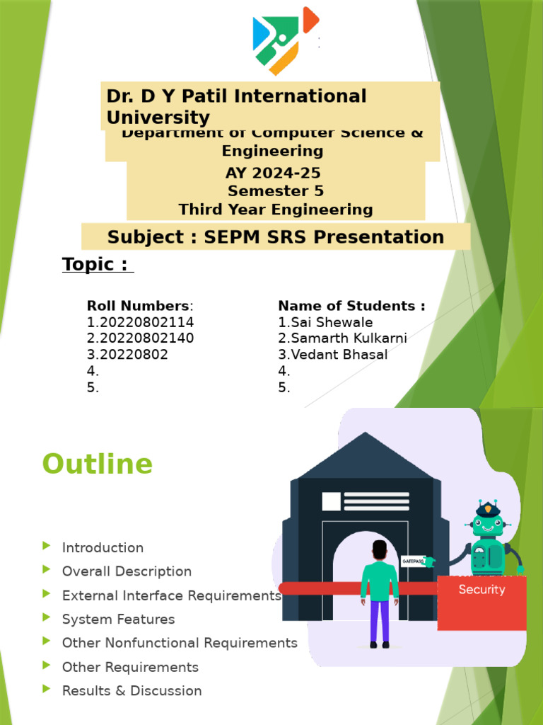 SEPM SRS Presentation | PDF | Computer Security | Security
