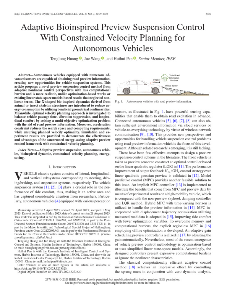 Adaptive Suspension Control for Autonomous Vehicles | PDF ...