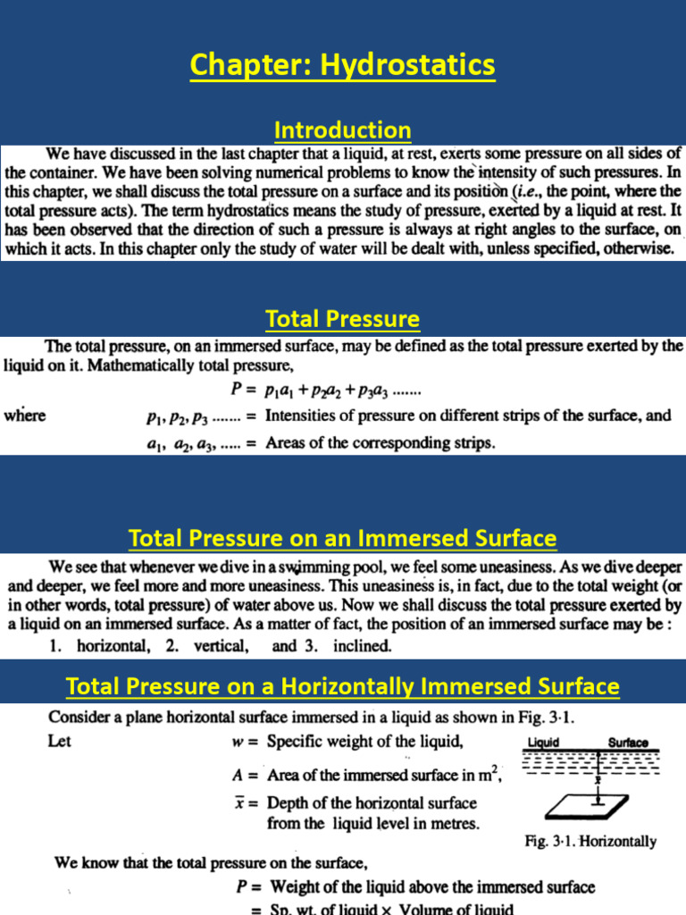 Hydrostatics: Total and Centre Pressure | PDF | Foreign Language Studies | Teaching Methods ...