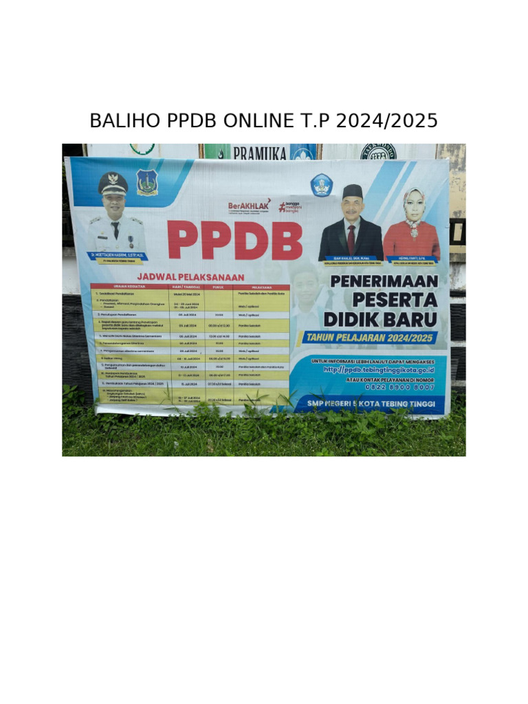 Baliho PPDB Online T | PDF
