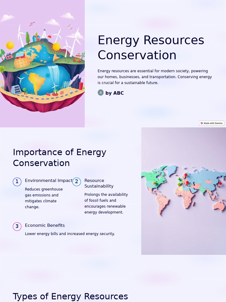 Energy Resources Conservation | PDF | Energy Conservation | Renewable ...