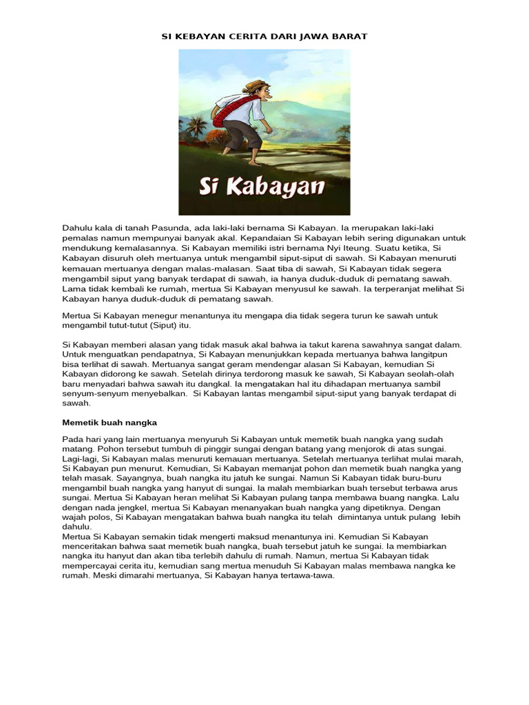 Dongeng Si Kabayan dari Jawa Barat | PDF