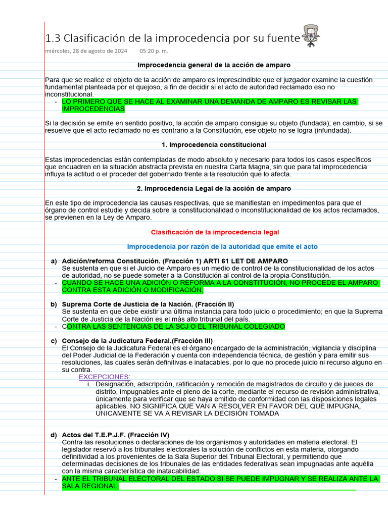 1.3. Clasificación de La Improcedencia Por Su Fuente. Septimo, Bim 1 | PDF