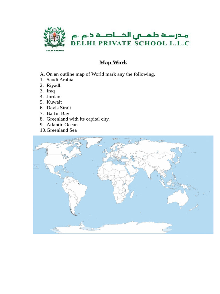 World Map Marking Exercise | PDF