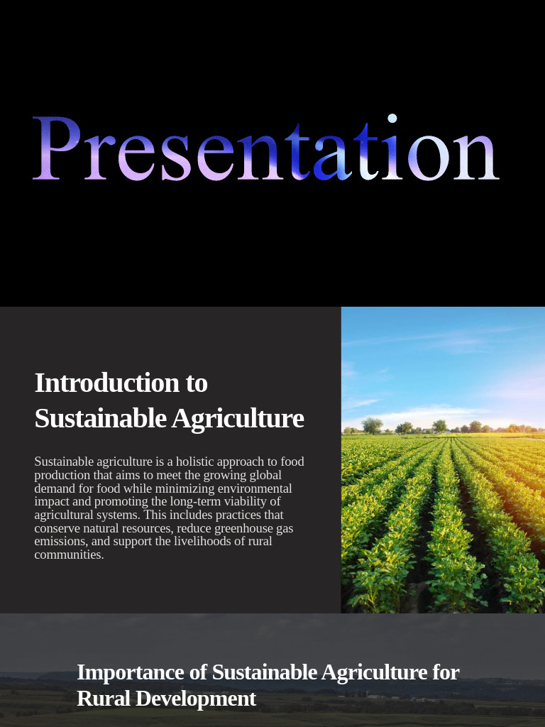 Sustainable Agriculture for Rural Growth | PDF | Sustainable ...