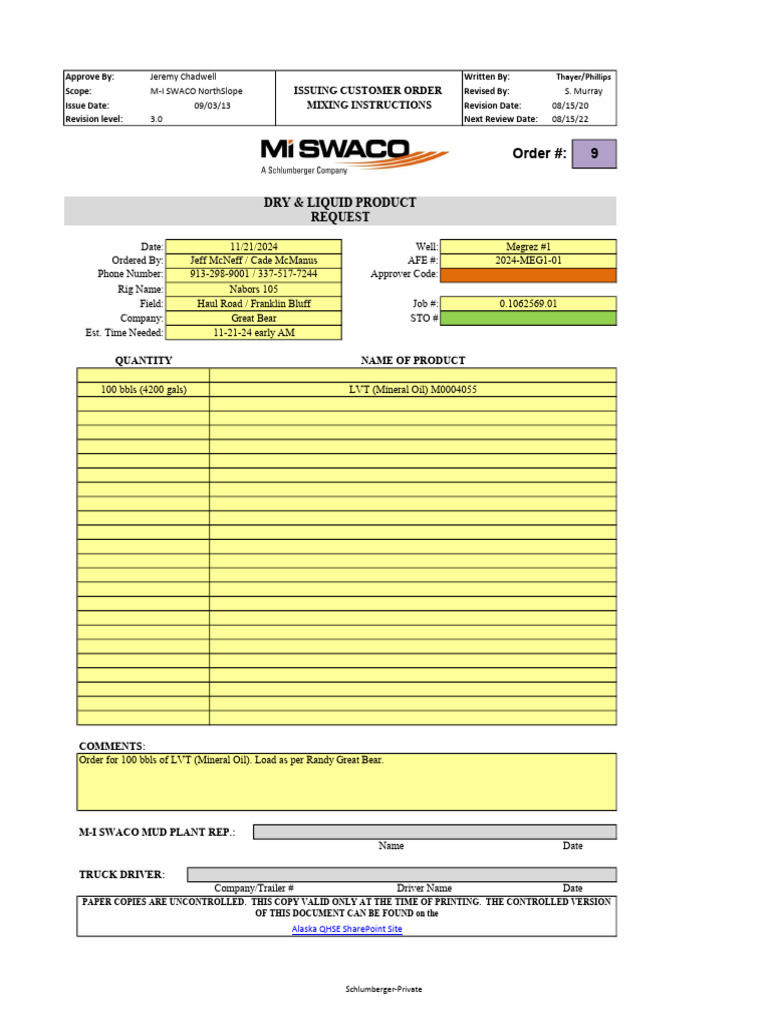 Great Bear Mineral Oil Order 11-21-24 | PDF