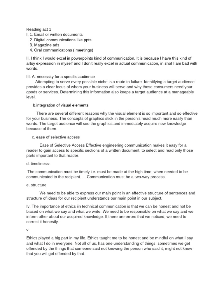 Reading Act 1 | PDF | Communication | Target Audience