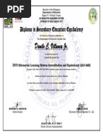 Certificate of Als Program Completion: Alternative Learning System | PDF