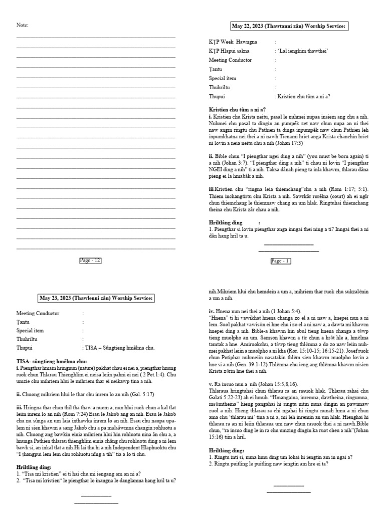 2023 KTP Week Guidelines | PDF | Religion & Spirituality