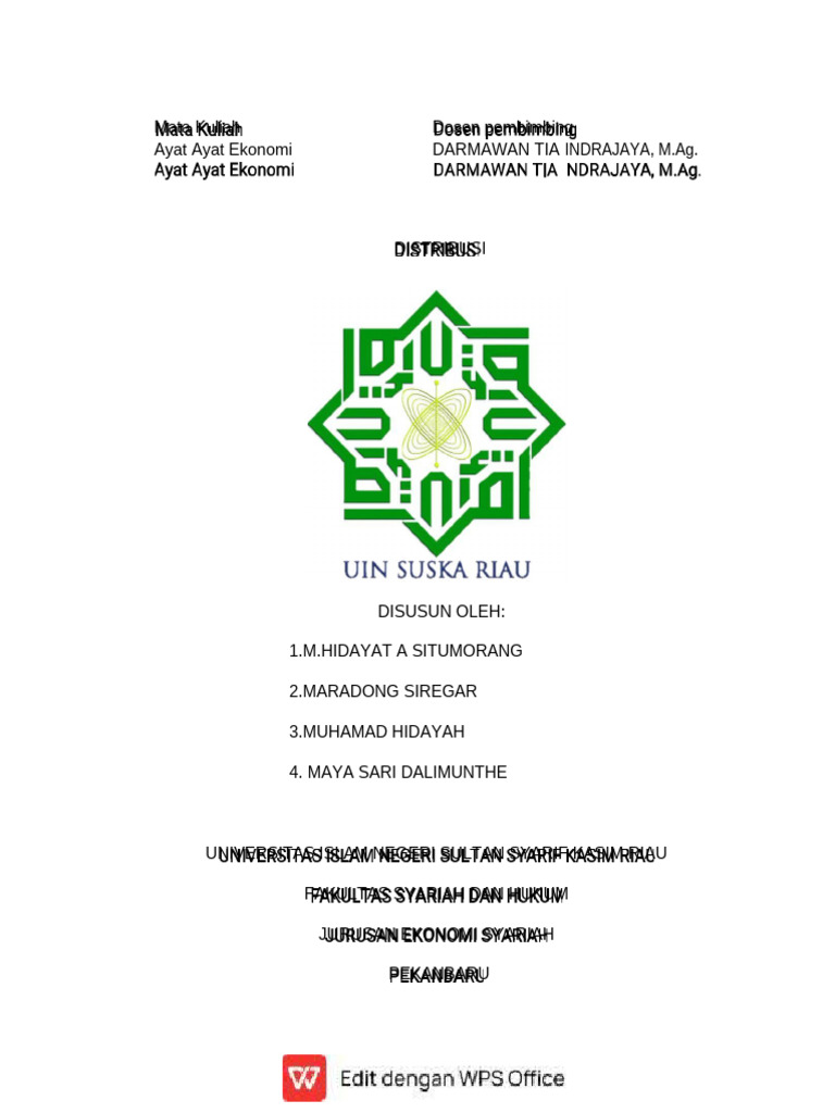 Makalah Ayat Ayat Ekonomi Distribusi | PDF
