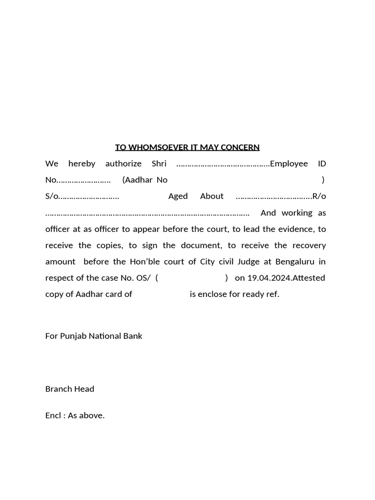 Authorization Letter | PDF | Finance & Money Management | Games & Activities