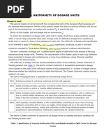 USP 905: Dosage Unit Uniformity | PDF | Tablet (Pharmacy) | Dose ...
