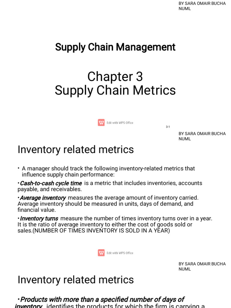 Chapter 3-Metrics | PDF | Inventory | Forecasting Chapter 3-Metrics | PDF | Inventory | Forecasting