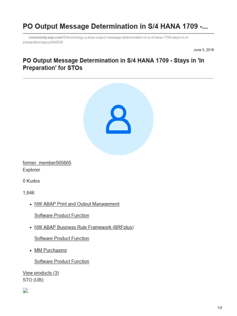 PO Output Message Determination in S4 HANA 1709 | PDF