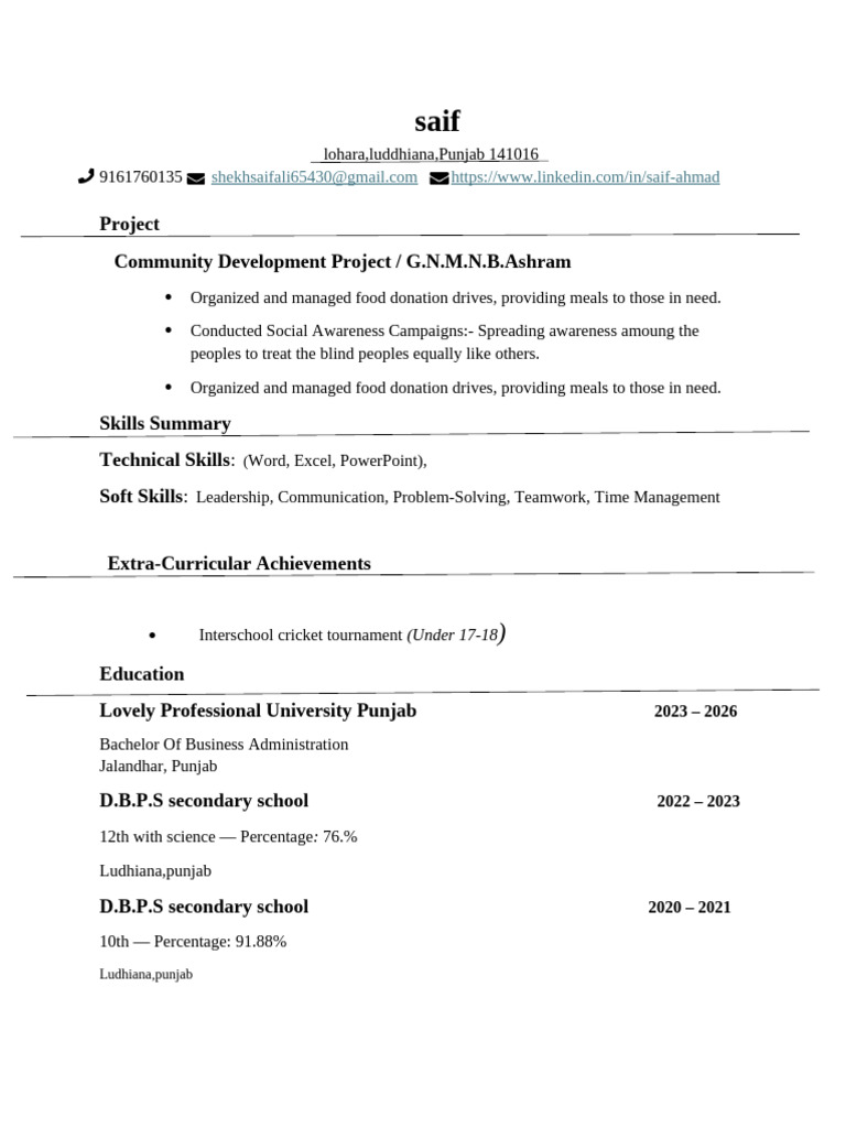 Saif Docx .CV 2 | PDF