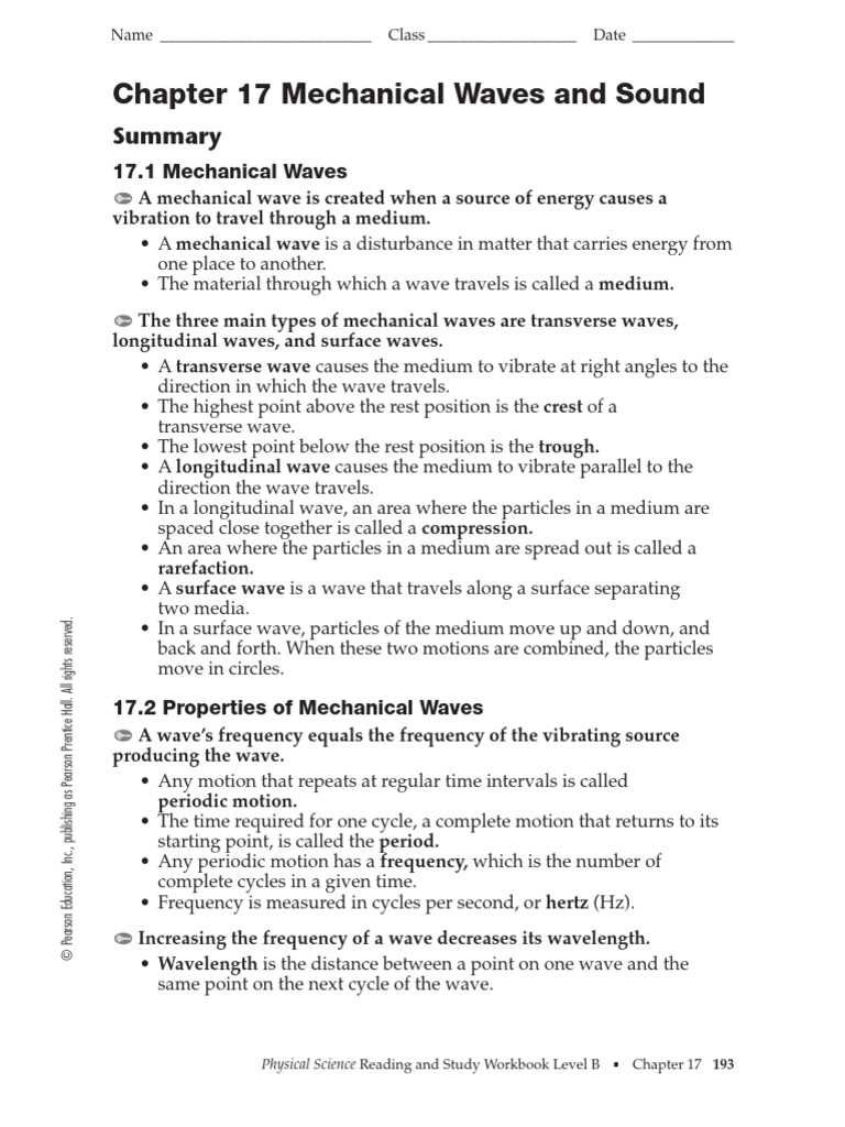 Chapter 17 Summary | PDF | Waves | Sound