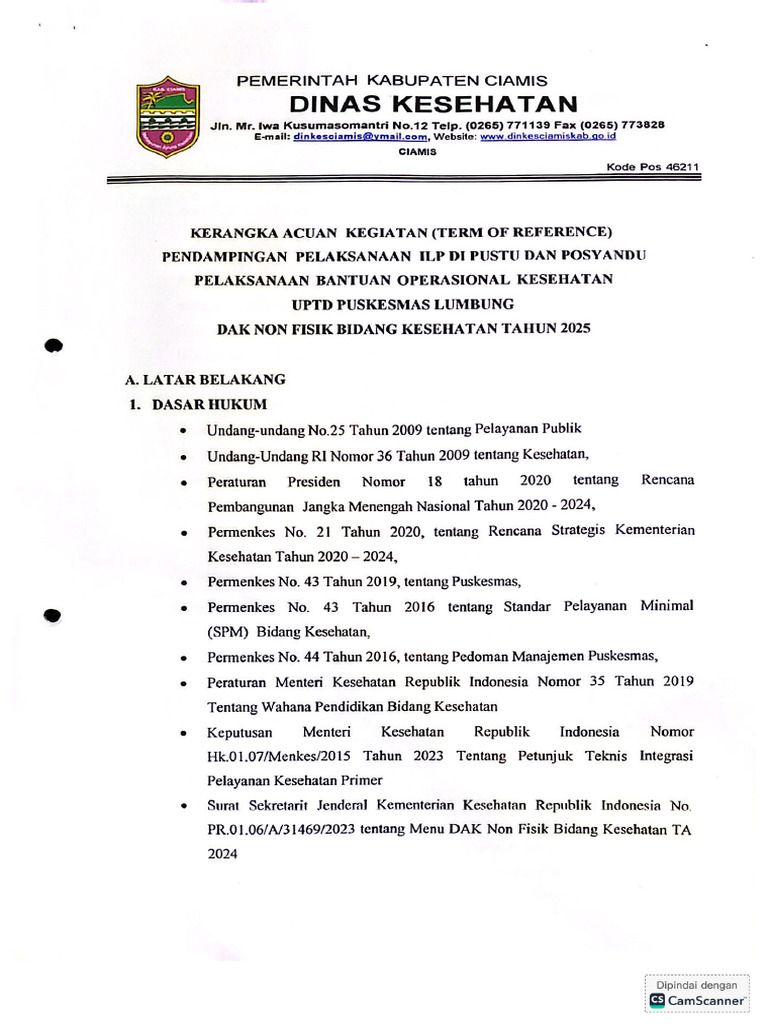 Tor Dan Rab Pendampingan Pelaksanaan Ilp Di Pustu Dan Posyandu | PDF