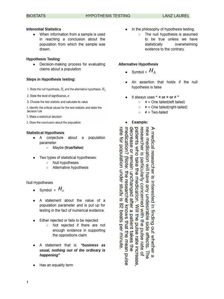Midterm L HYPOTHESIS TESTING L Laurel Lanz | PDF | Statistical ...