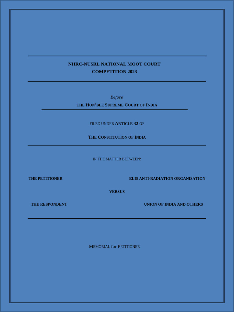 Applicant Memorial FInal Draft | PDF | Mandamus | Standing (Law)