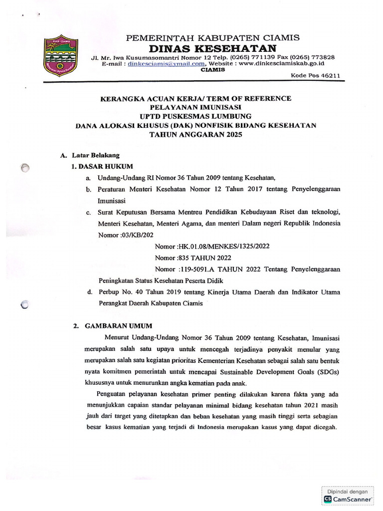 Tor Dan Rab Pelayanan Imunisasi | PDF