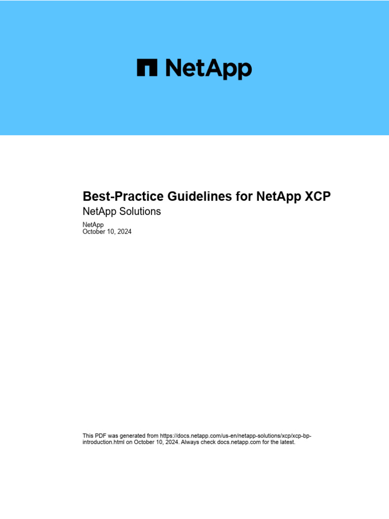 Best Practice Guidelines For NetApp XCP | PDF | Computer File | Apache Hadoop