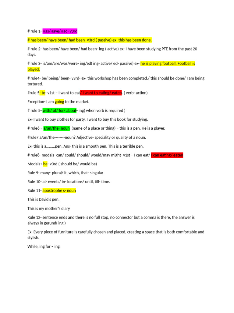 Pte Grammar Class | PDF | Language Arts & Discipline