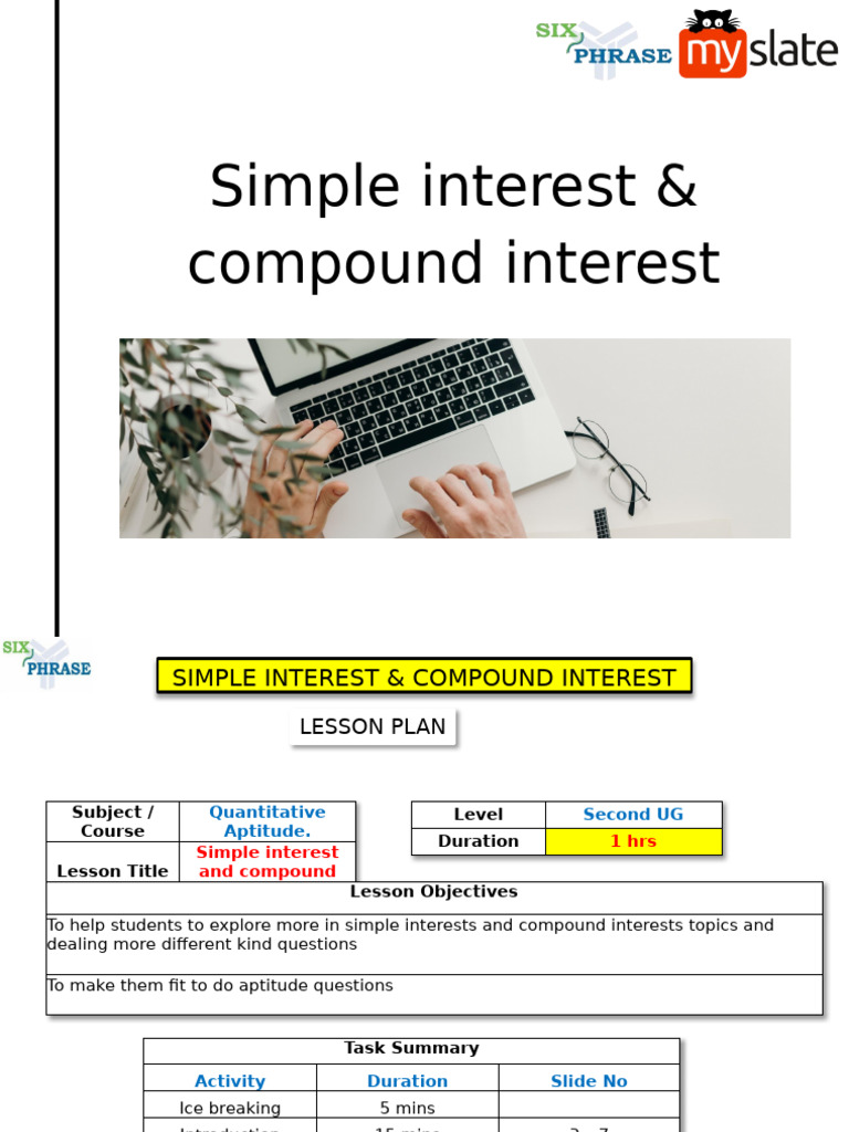 UG Interest Concepts Lesson | PDF | Interest | Compound Interest