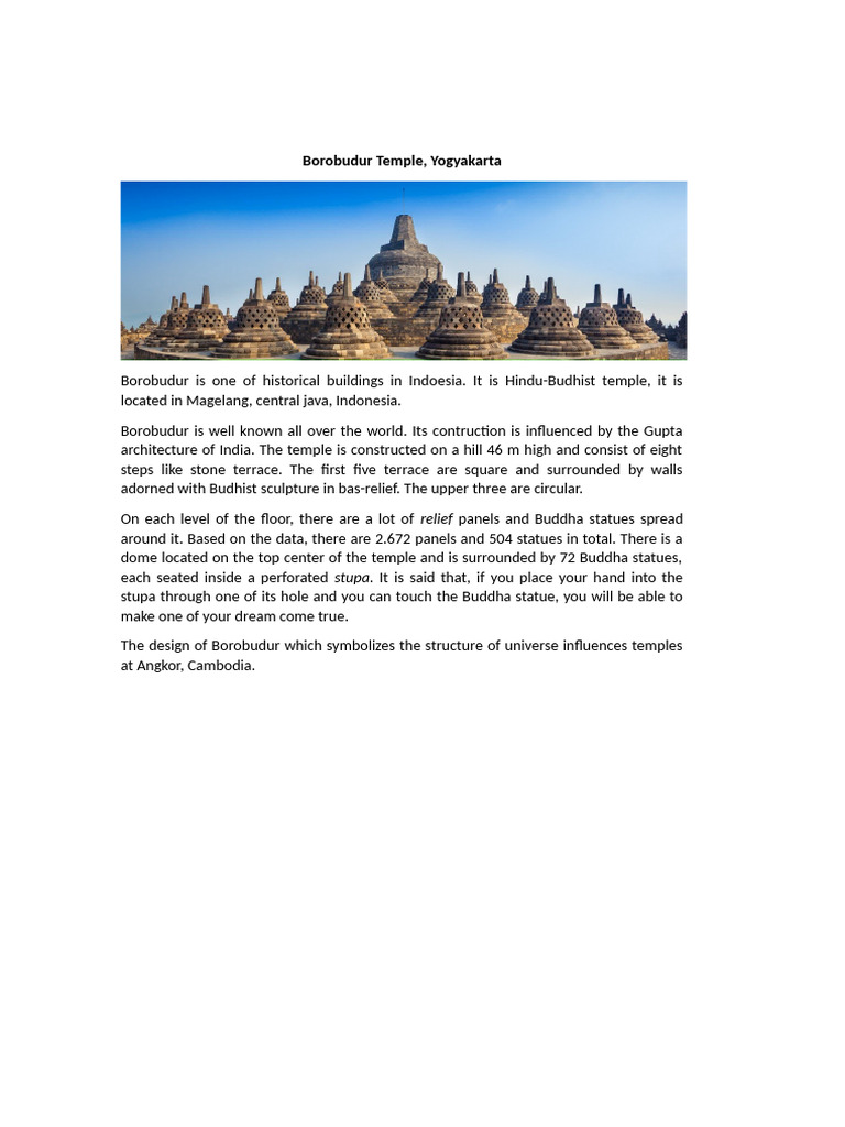 Borobudur Temple | PDF | Art | Science & Mathematics
