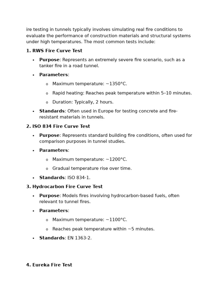Tunnel Fire Testing Methods Guide | PDF | Technology & Engineering