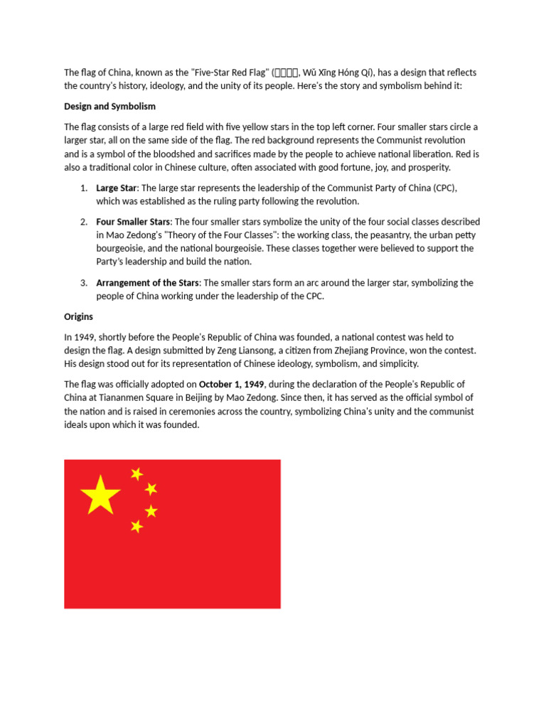 China Flag | PDF | Mao Zedong | China