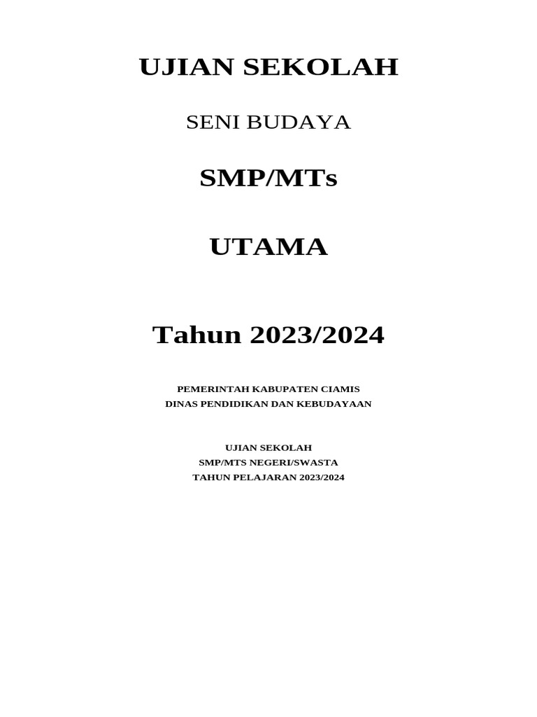 Soal Us Sbk 2024 Pdf