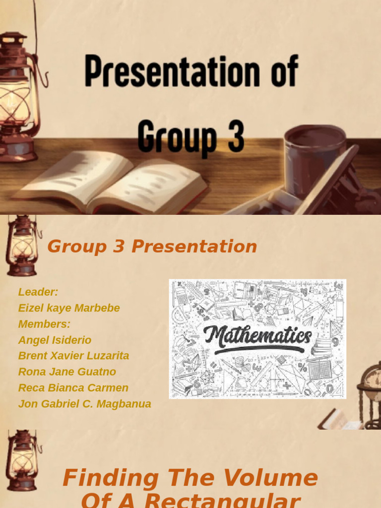 Group 3 Presentation (Finale) | PDF | Volume | Euclidean Geometry