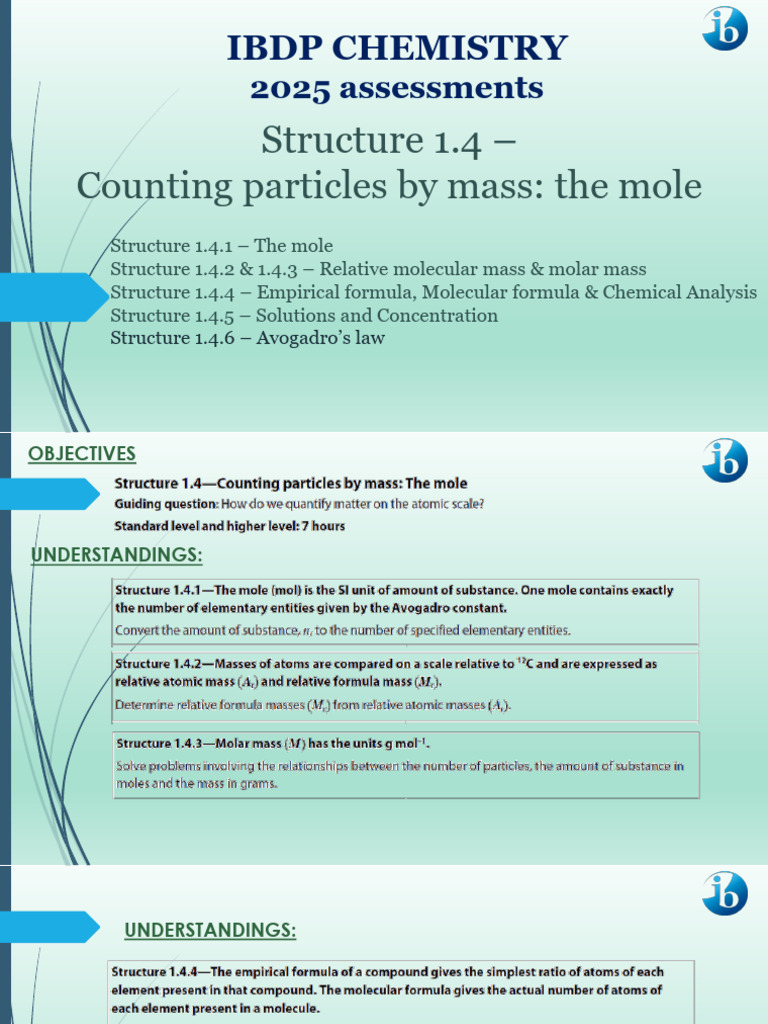1.4 - Counting Particles by Mass | PDF | Mole (Unit) | Concentration