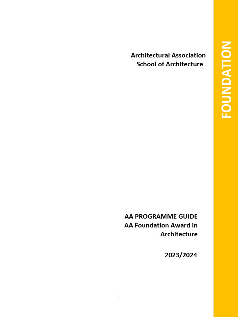 AA Foundation Award in Architecture Guide | PDF | Drawing | Master's Degree