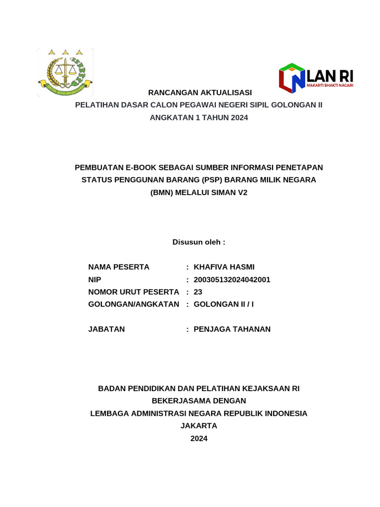 Laporan Rancangan Aktualisasi Afifa | PDF