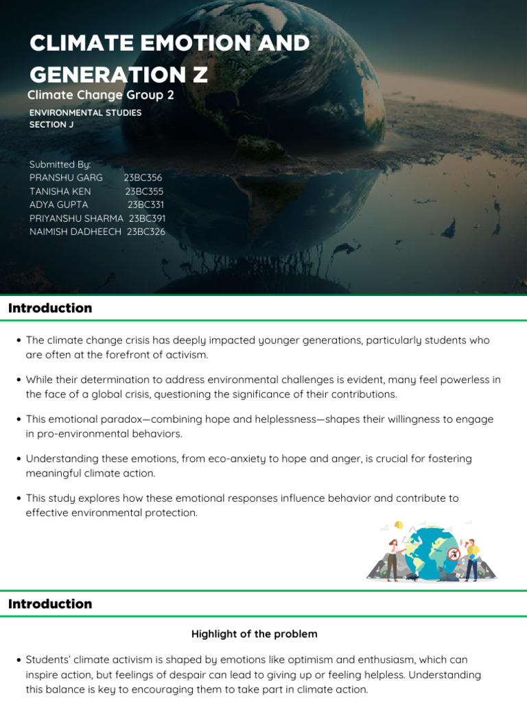 Climate Emotion and Generation Z | PDF | Survey Methodology | Motivation