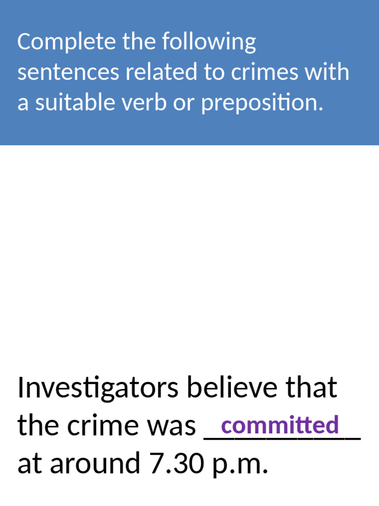 Crimes Common Collocations Activities Promoting Classroom Dynamics ...