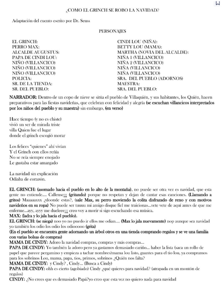 Cuento Del Grinch | PDF