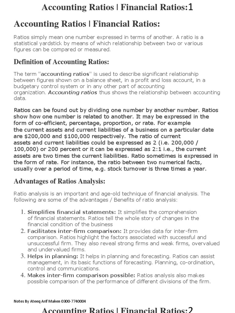 Comprehensive Guide to Accounting Ratios | PDF | Financial Analyst ...
