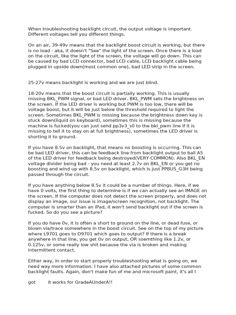 Backlight Circuit A1466 | PDF | Backlight | Light Emitting Diode