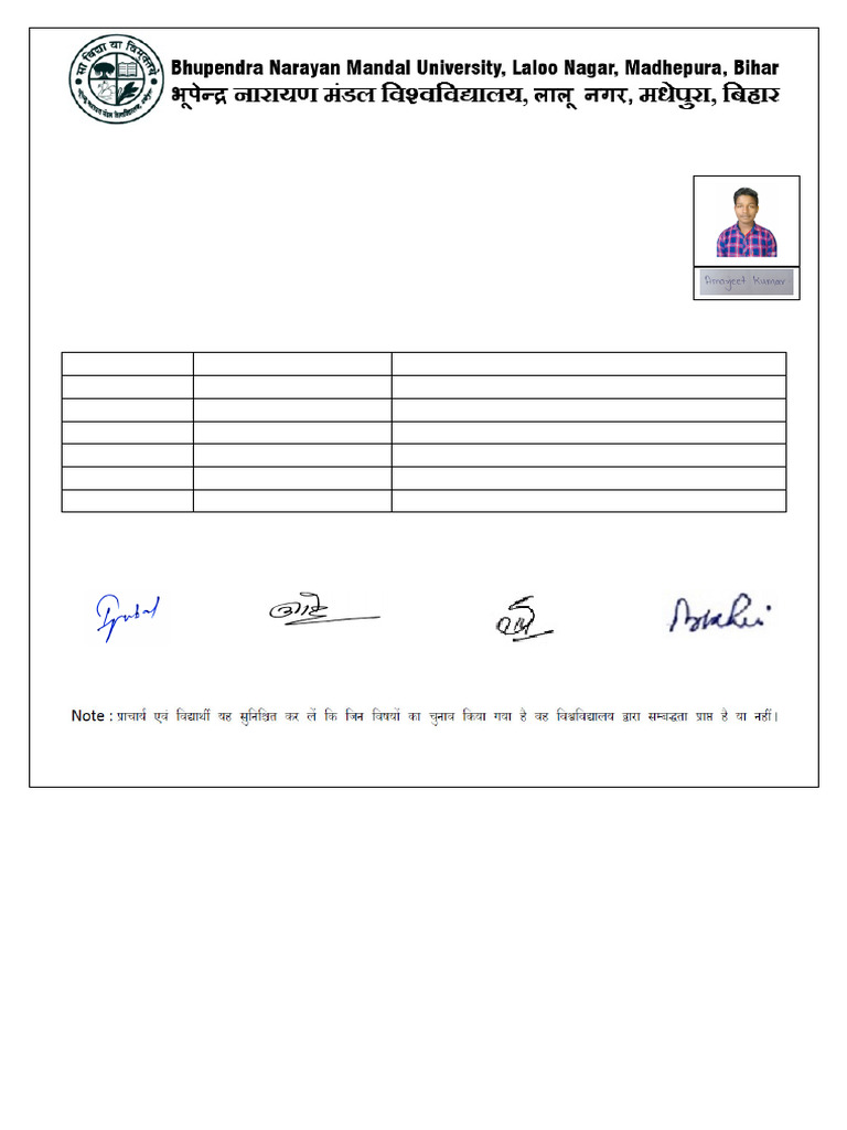 B.A. Registration Card for 2024-28 | PDF