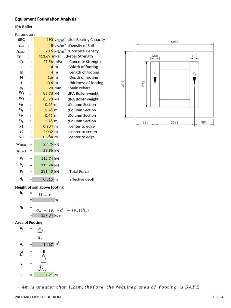 IPA Boiler Foundation Analysis | PDF | Building Technology | Concrete